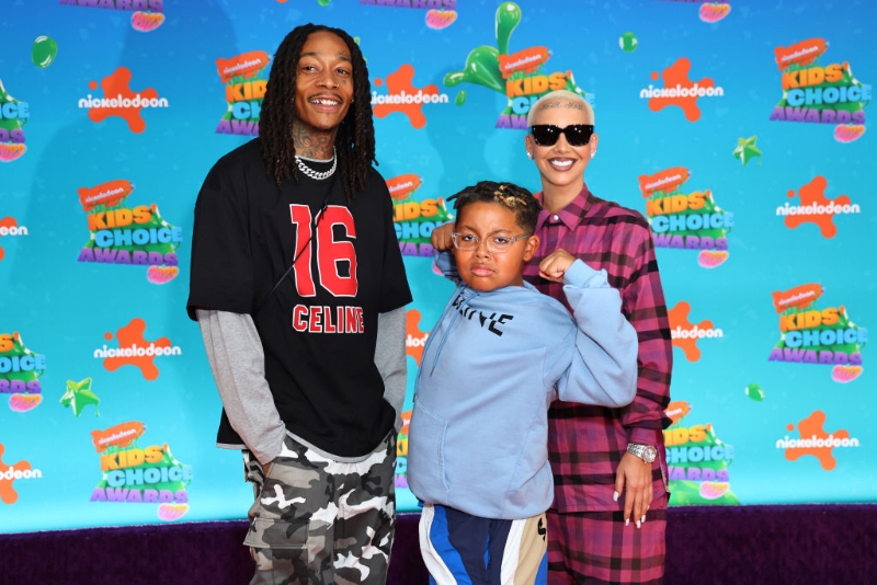 Wiz Khalifa Attends Kids Choice Awards With Amber Rose & Sebastian