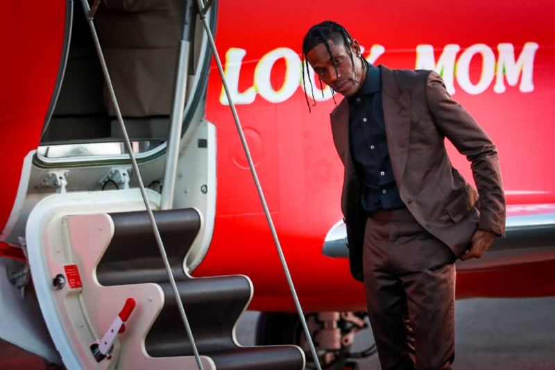 Travis Scott Flexes Massive Private Jet Amid Birthday Celebrations